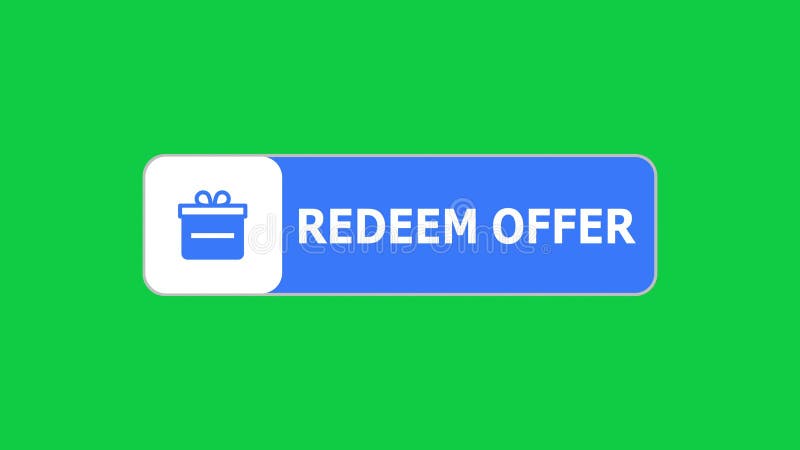 Green Screen Animation Redeem Offer Button with Pointer, Simple ...