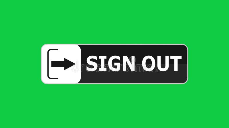 Green Screen Animation of Sign Out Button with Pointer, Simple ...