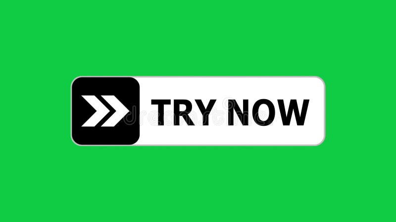 Green Screen Animation Try Now Button with Pointer, Simple Animation of ...