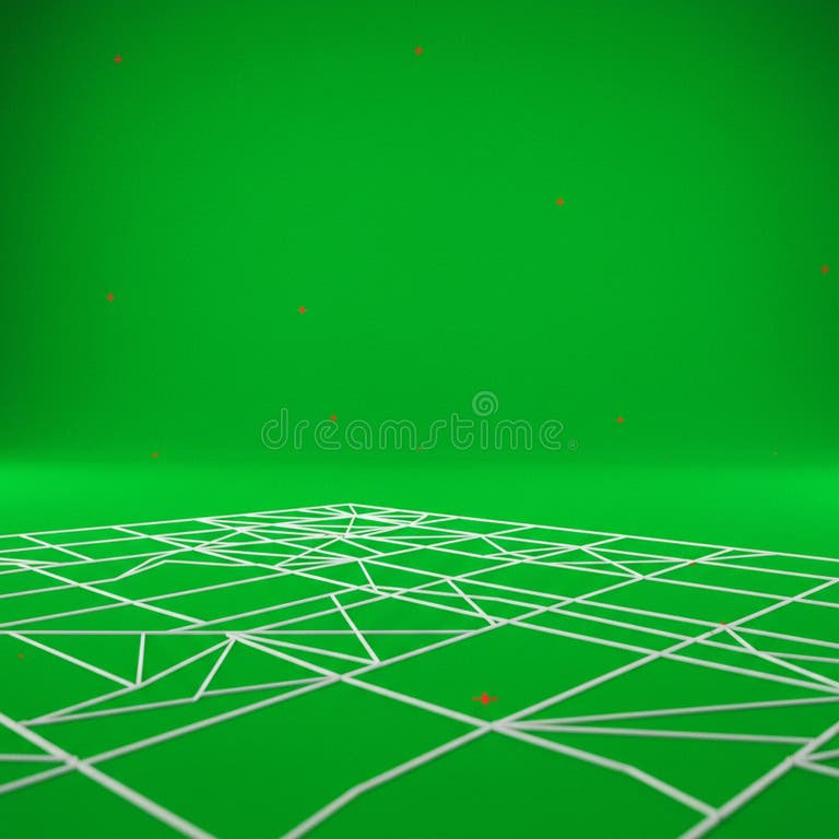 A Green Screen Backdrop with a Grid Pattern on the Floor Consisting of ...