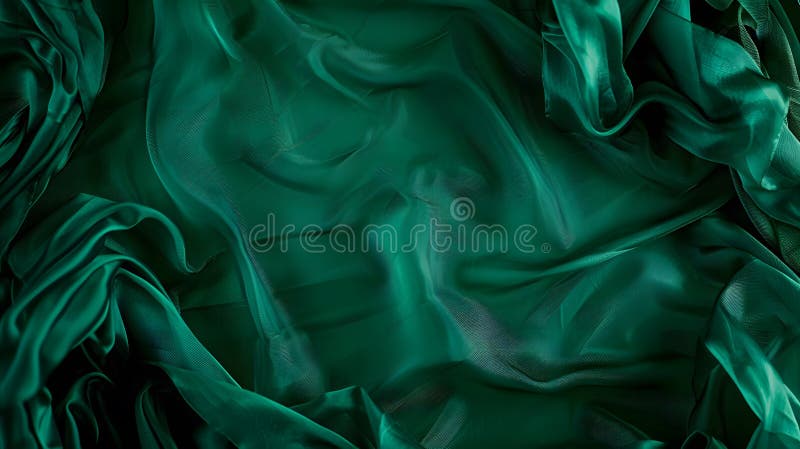 Emerald Green Silk Fabric Draped Background Stock Illustration ...
