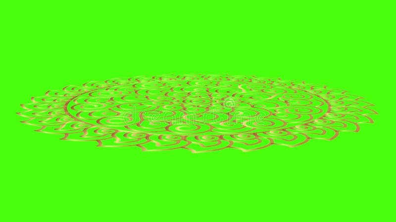 Green Screen Background with an Intricate Circular Mandala Pattern in ...