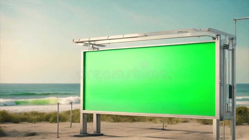 Green Screen Billboard on Beach Stock Video - Video of nature, outdoor ...