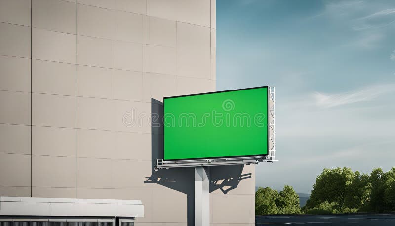 Green Screen Billboard Mockup Stock Image - Image of branding, design ...