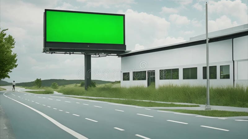 Green Screen Billboard on Roadside Stock Video - Video of banner ...