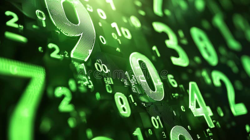 A Green Screen with a Bunch of Numbers on it Stock Illustration ...