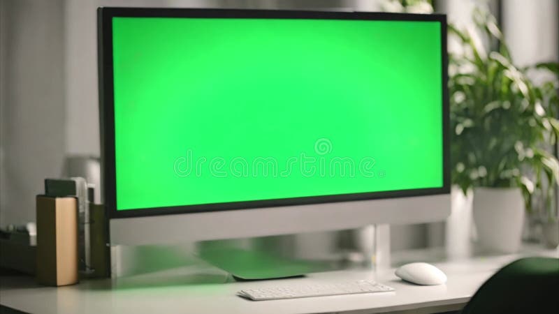 Green Screen Computer Setup Stock Footage - Video of clean, office ...