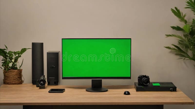 Green Screen Computer Setup Stock Footage - Video of monitor ...
