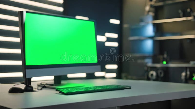 Green Screen Computer Setup Stock Video - Video of green, monitor ...