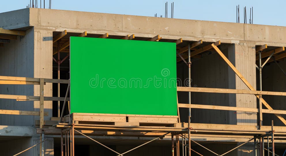 Green Screen at Construction Site: a Blank Canvas for Imaginative ...