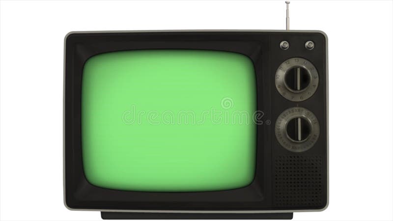 Green Screen 3d TV 1980 Retro Tv Stock Video - Video of broadcast ...