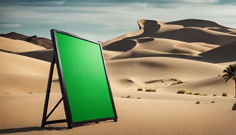Green Screen in the Desert stock illustration. Illustration of black ...