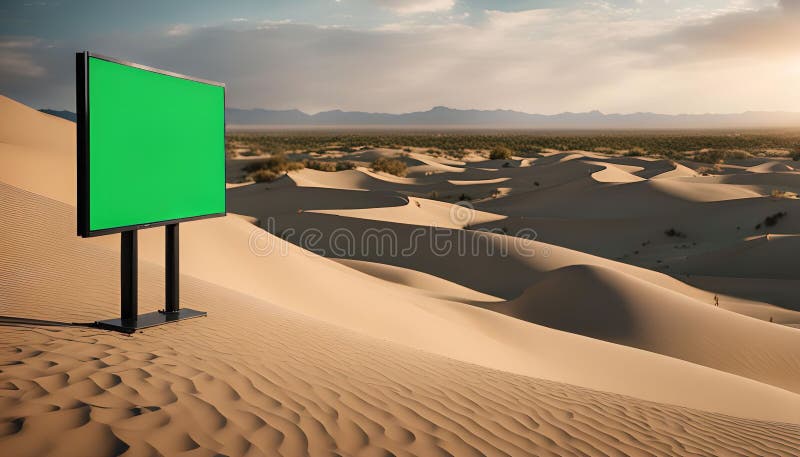 A Green Screen in the Desert Stock Illustration - Illustration of ...