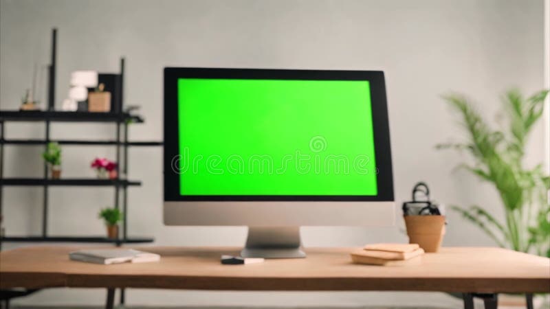 Green Screen Desktop Computer Stock Footage - Video of online ...