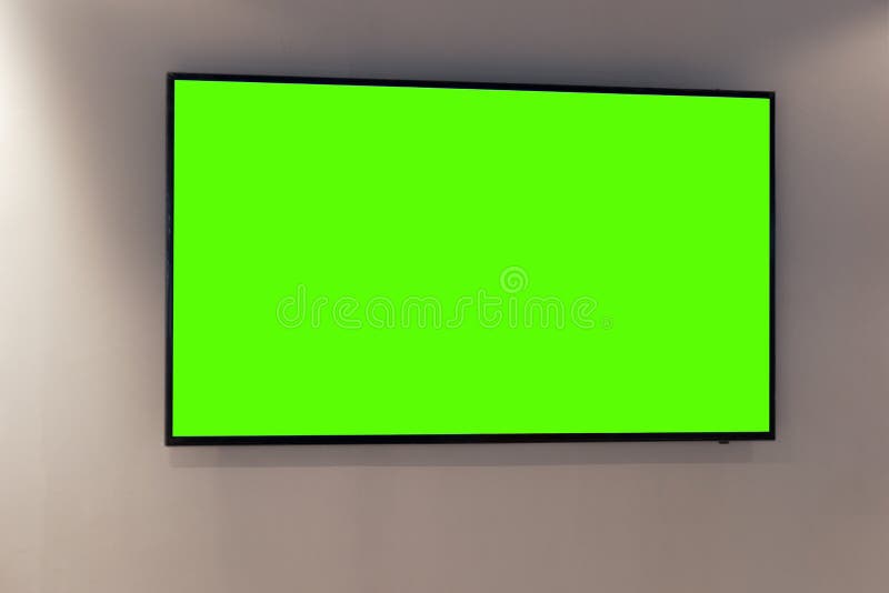 Green Screen on Digital LCD Television on White Wall Stock Photo ...