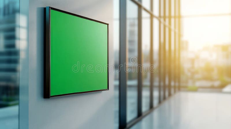 Green Screen Display Illuminating Minimalist Workspace, Sunlight ...