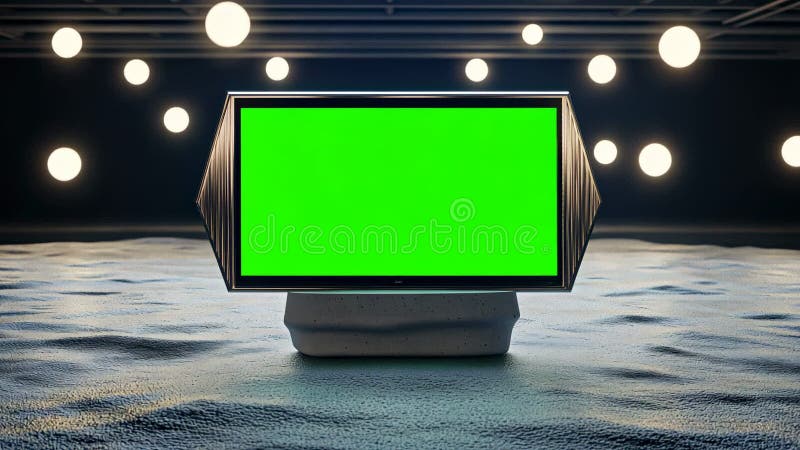 Green Screen Display Showing on Futuristic Stand Stock Video - Video of ...