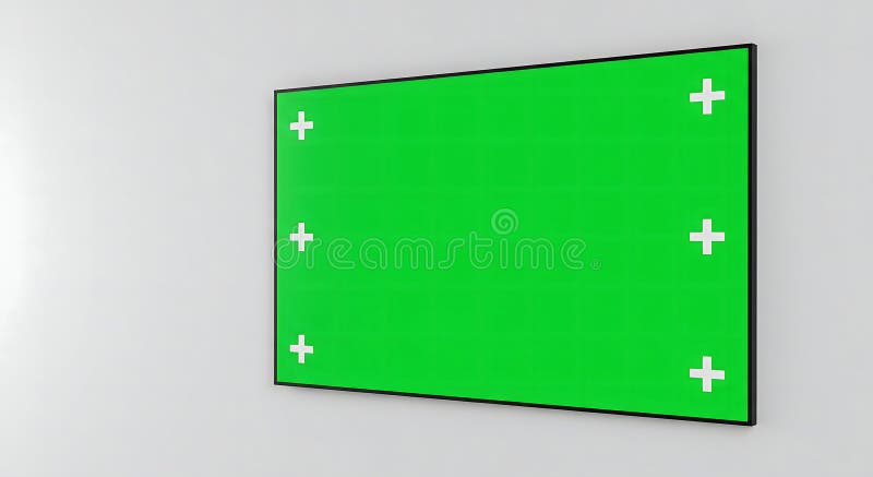 Green Screen Display on White Wall Stock Illustration - Illustration of ...