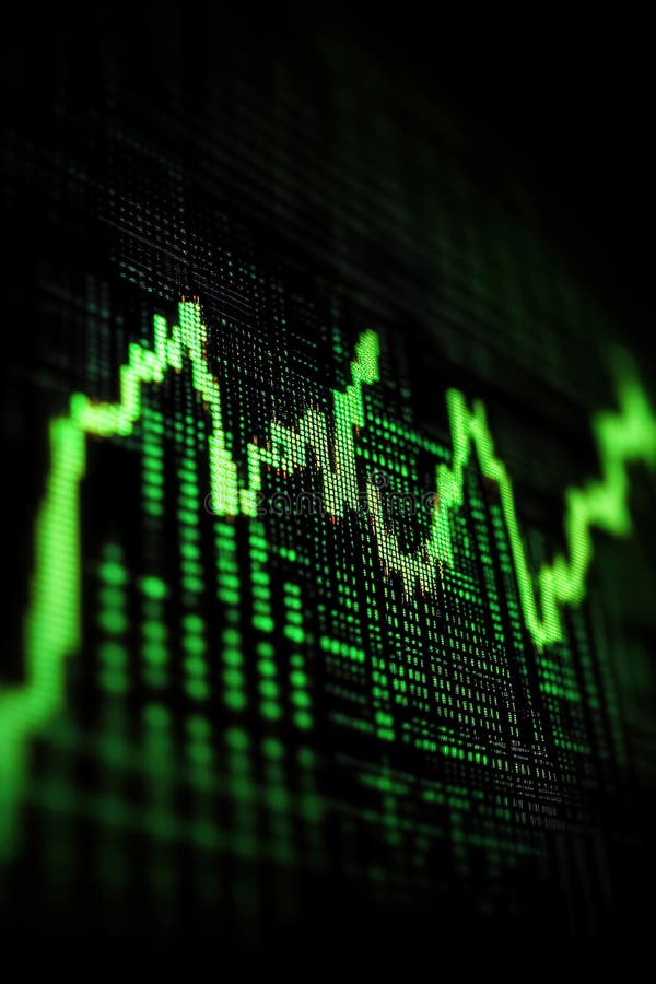 A Green Screen with a Graph that is Going Down Stock Photo - Image of ...