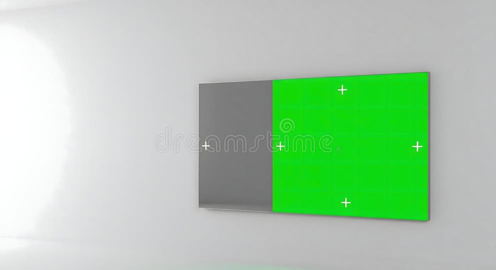 Green Screen and Gray Panel Mockup in Minimalist Studio Stock ...