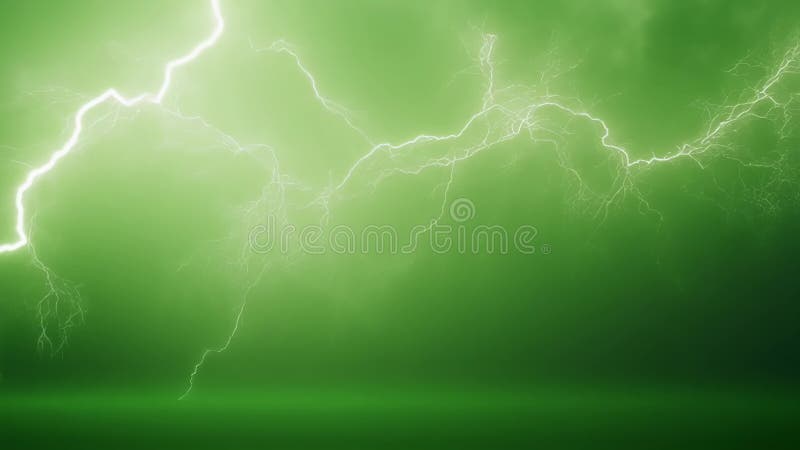 Green Screen Lightning Strikes, Electric Energy Unleashed Stock Video ...