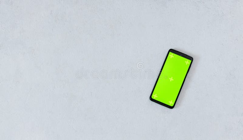 Green Screen Mockup Template of Mobile Phone Stock Photo - Image of ...