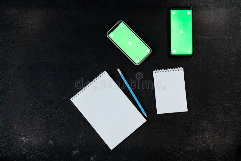 Green Screen Mockup Template of Mobile Phone Stock Image - Image of ...