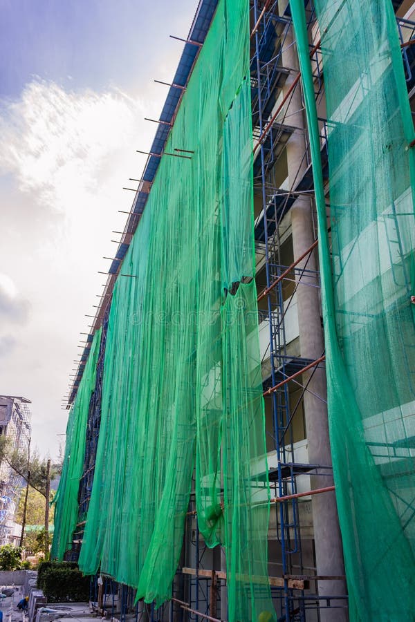 Screen Net Protection To Unfinished High-rise Building Constructed by ...