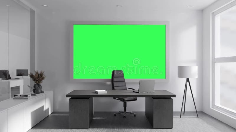 Green Screen on the Office Room Wall Stock Footage - Video of screen ...