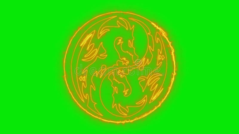 3d Dragon Logo Fire Effect Green Screen Background Stock Footage ...