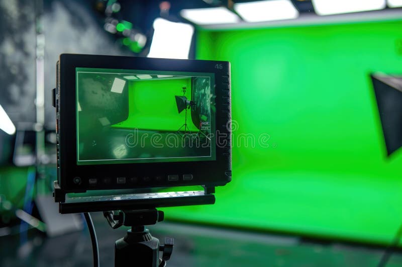 A Green Screen is Set Up in a Studio. Ideal for Video Production ...