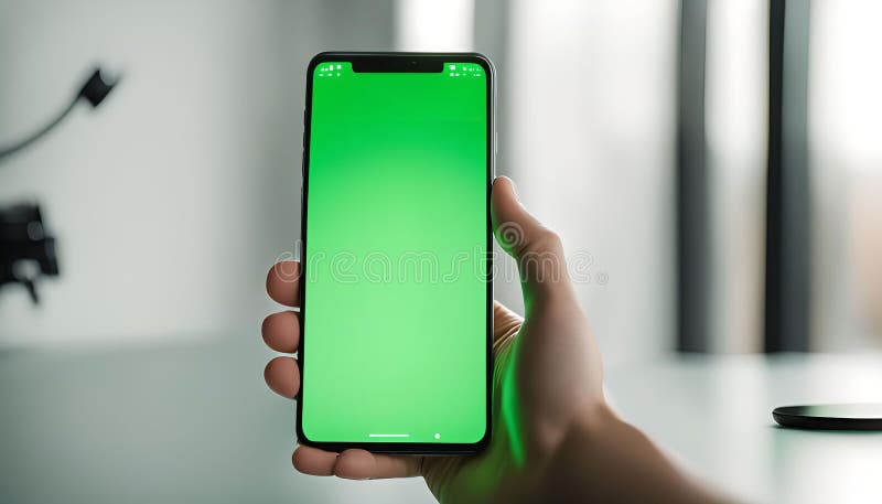 Green Screen Smartphone in Hand Stock Photo - Image of connectivity ...