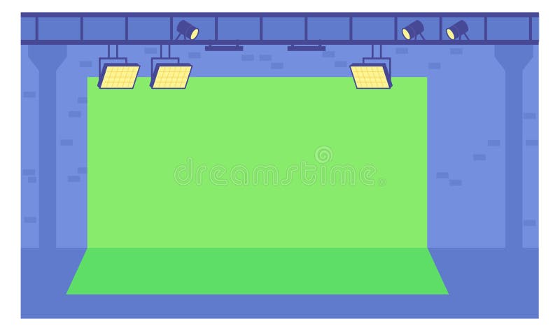 Green Screen Stage. Chroma Key Backstage for Film Production Stock ...