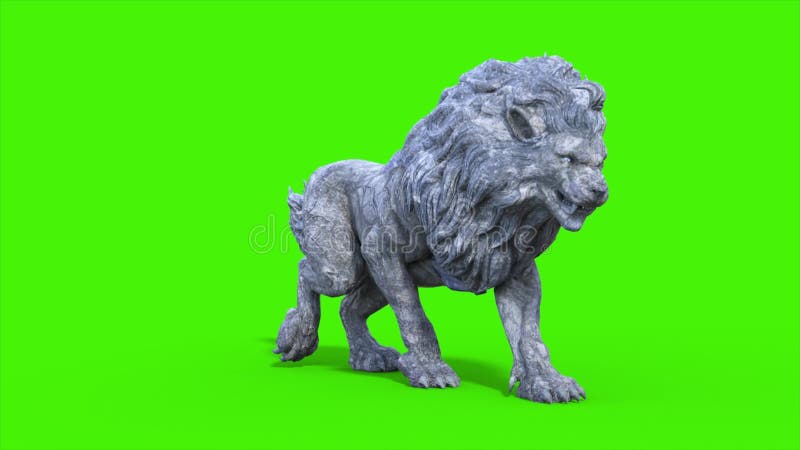 Green Screen Stone Lion Walkcycle Loop Animals 3D Animations Rendering ...