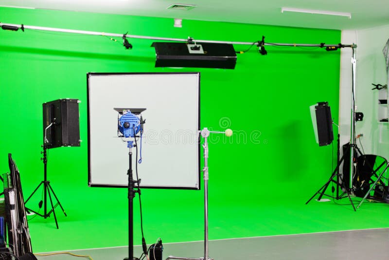 Green Screen Studio stock photo. Image of television - 28818406