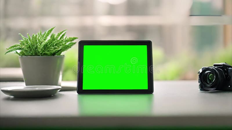 Green Screen Tablet Mockup stock video. Video of tech - 335601843