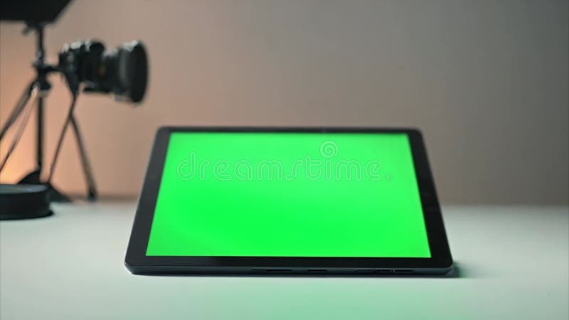 Green Screen Tablet Mockup for Video Editing and Graphic Design Stock ...
