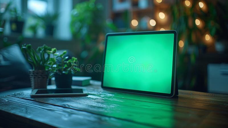 Green Screen Technology in Electronic Devices. Stock Illustration ...