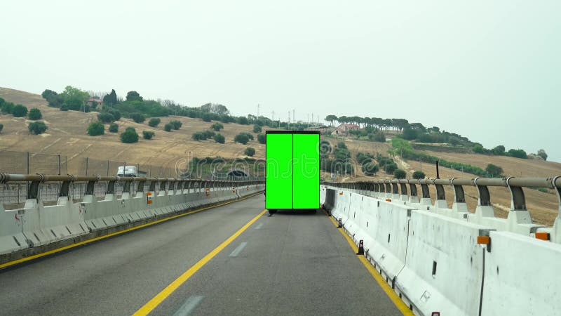 Green Screen on a Track that Runs on the Road Stock Video - Video of ...