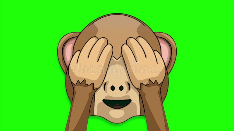 See No Evil Monkey Emoji Sticker with Comic Style Animation Loop Stock ...