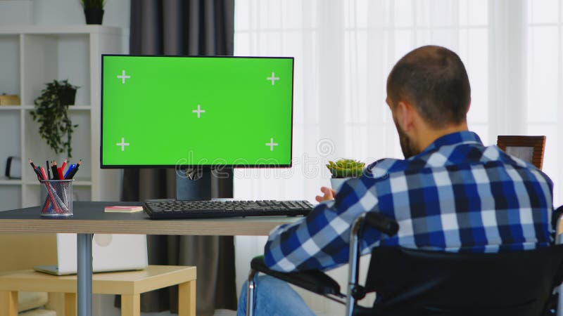 Green screen video call stock image. Image of business - 191964015