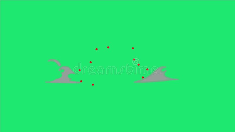 The Green Screen Video of the Falling Fire Effect Accompanied by Smoke ...