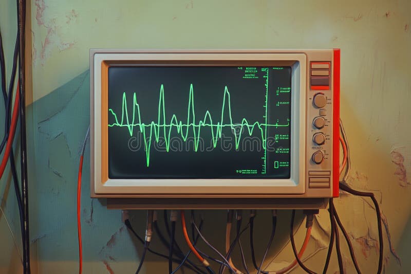 A Green Screen with a Waveform on it with Generative AI Stock ...