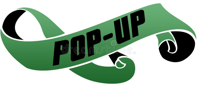 Green Scrolled Ribbon with POP UP Message. Stock Illustration ...