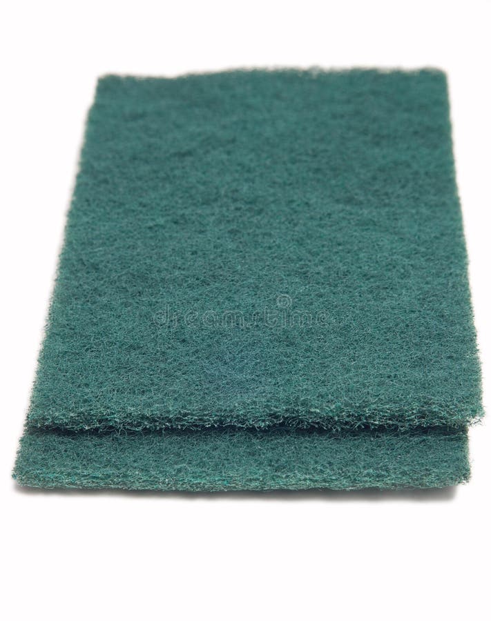 Green Scrub Sponges Isolated on White Stock Image - Image of isolated ...
