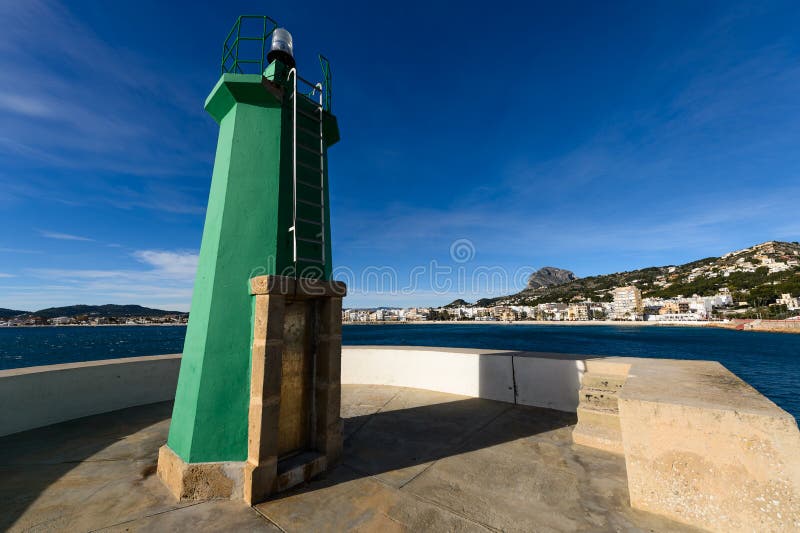 Green sea light stock photo. Image of horizon, port, light - 28915144