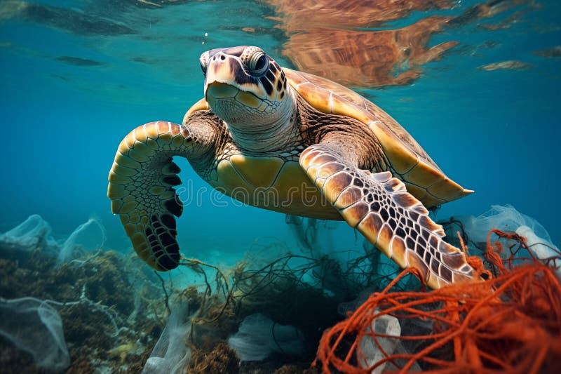Sea Turtle Entangled Fishing Net Stock Photos - Free & Royalty-Free ...