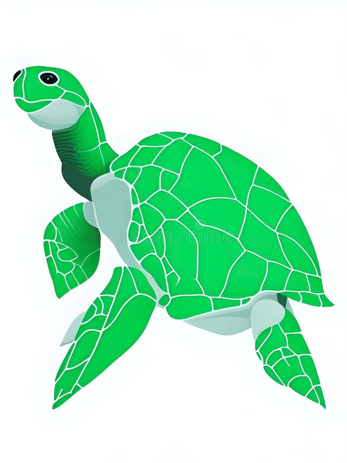 Green Sea Turtle Illustration: a Splash of Color, Turtle Stock ...
