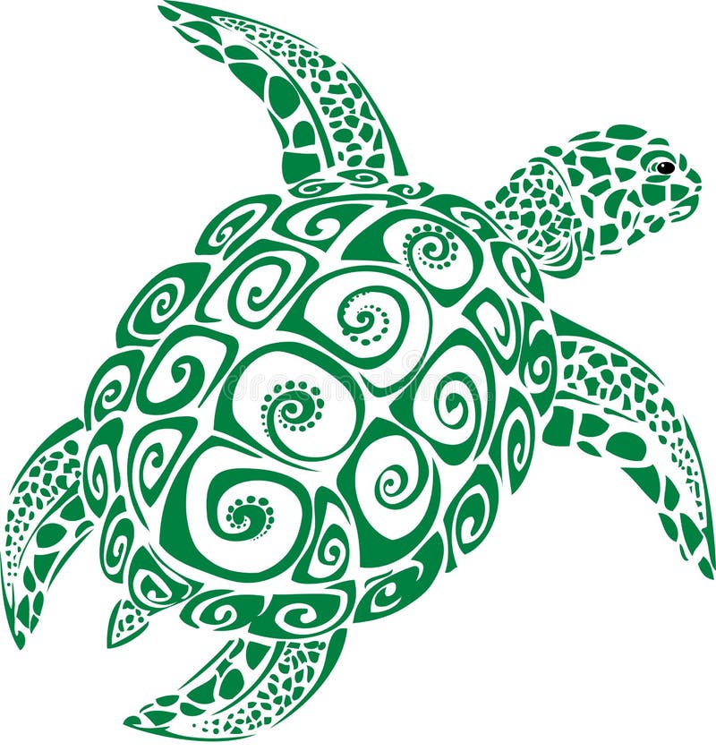 Green sea turtle stock vector. Illustration of green - 52777832