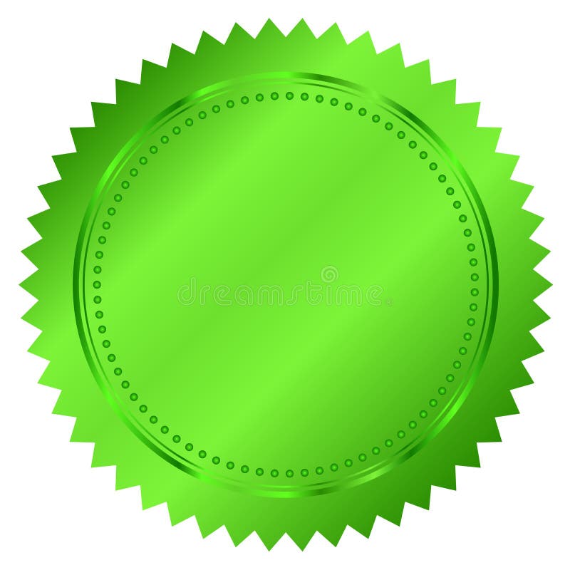 Green badge with ribbon stock vector. Illustration of golden - 27834413